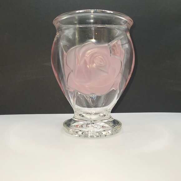 Teleflora | Accents | Vintage French Teleflora Vase With Embossed Pink Roses 6 | Poshmark